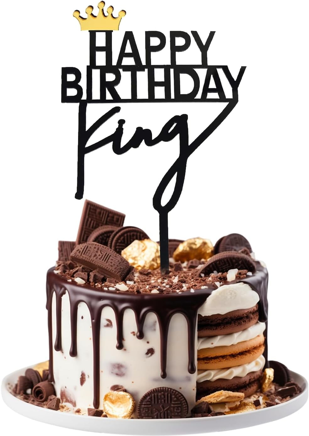 Shukong Happy Birthday Cake Tor Happy Birthday Cake Tor Gold Crown Acrylic Happy Birthday Cake ...
