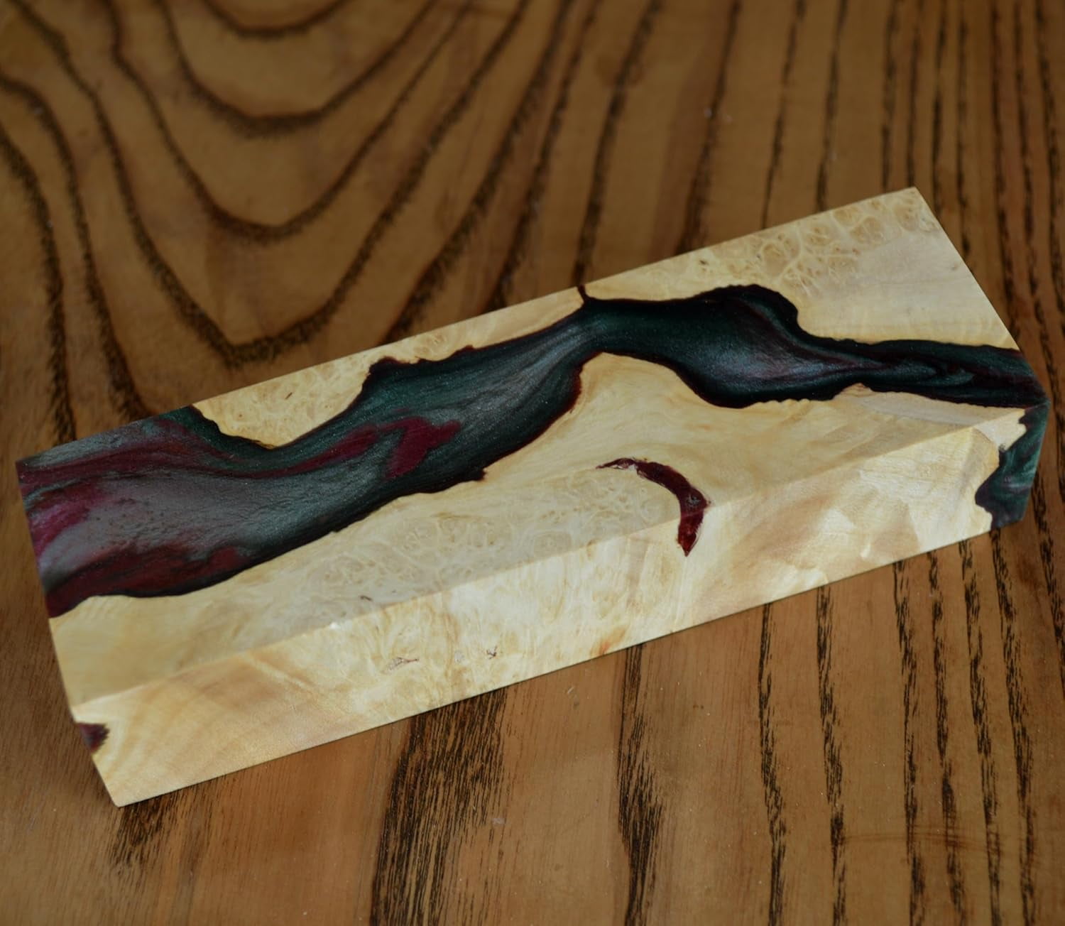 Shukong Hybrid Stabilized BURL Wood Wooden Block Turning Blank Handle Knives Knife Cactus Juice ...