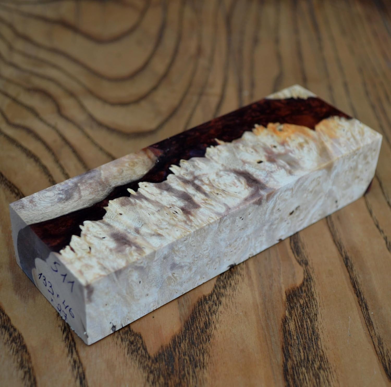 Shukong Hybrid Stabilized BURL Wood Wooden Block Turning Blank Handle Knives Knife Cactus Juice ...