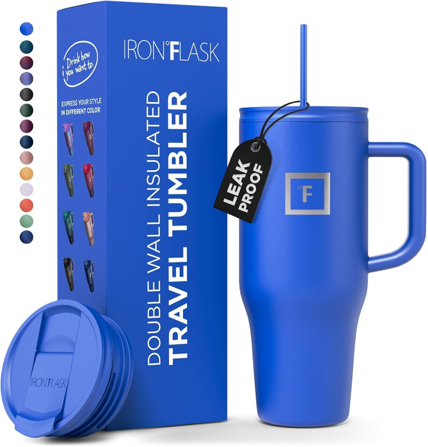 Shukong IRON FLASK Co-Pilot Insulated Mug w/Straw & Flip Cap Lids - Cup ...
