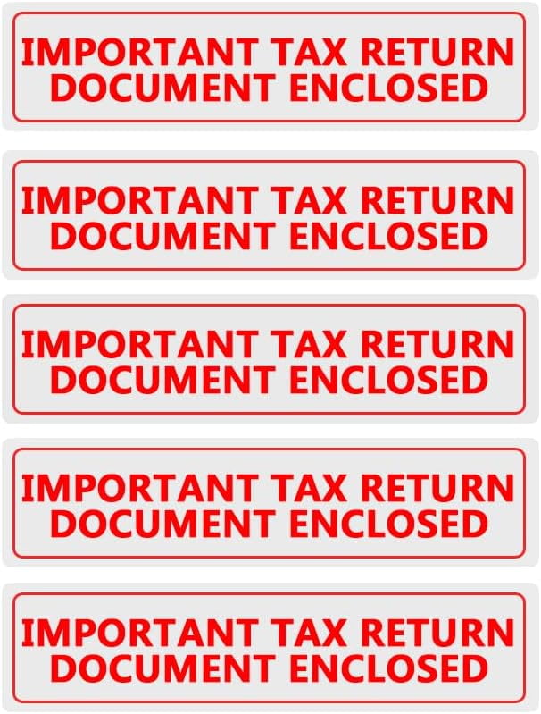 Shukong Important Tax Return Document Enclosed Stickers for Window ...