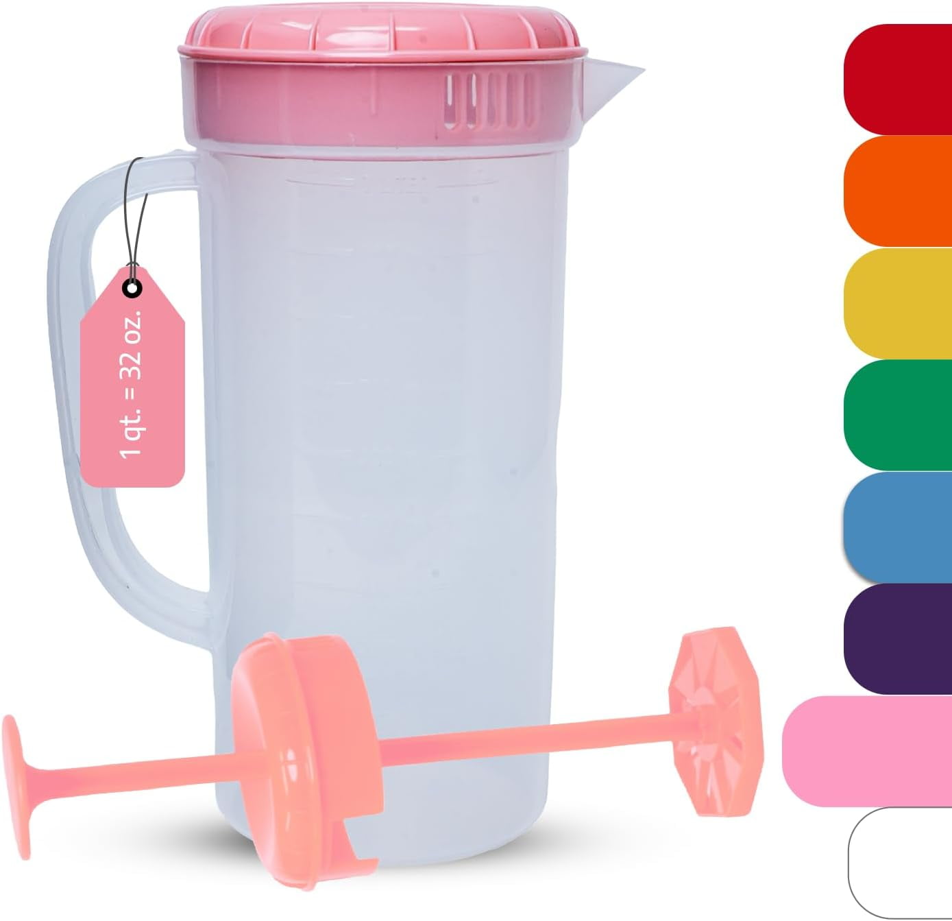 Shukong JBK Plastic Measuring Mixing Pitcher with lid, BPA Free, Fridge ...