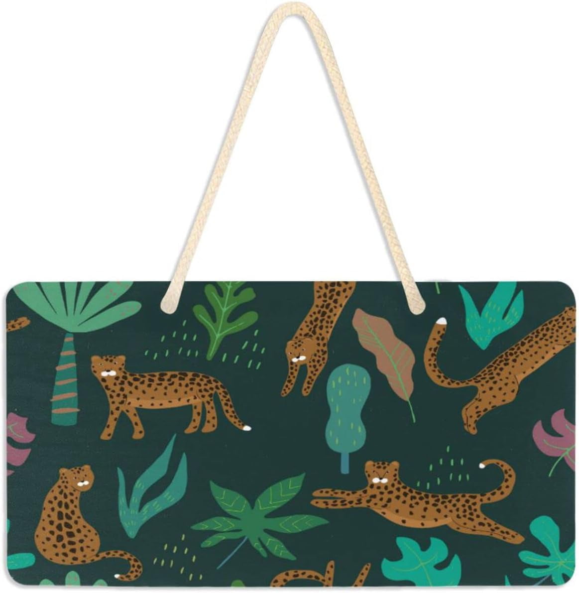 Shukong Jungle Animal Leopard Door Sign for Front Door, Plaque House ...