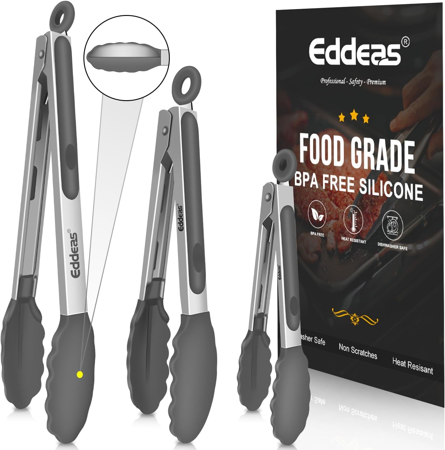 Shukong Kitchen Tongs with Silicone Tips - Heat Resistant 600 Ds ...