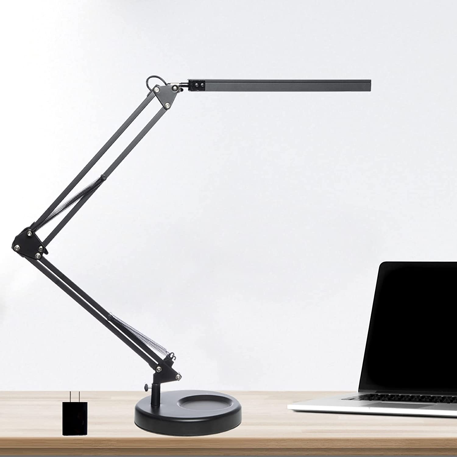 Shukong LED Desk Lamp with Clamp and Round Base, Swing Arm Eye Caring ...