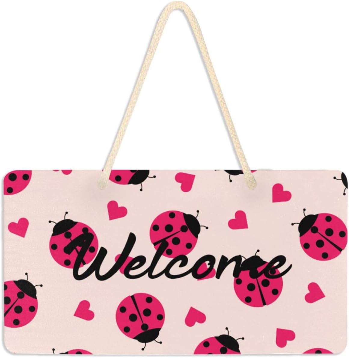 Shukong Ladybugs Welcome Sign Waterproof PVC Hanging Front Door Sign ...
