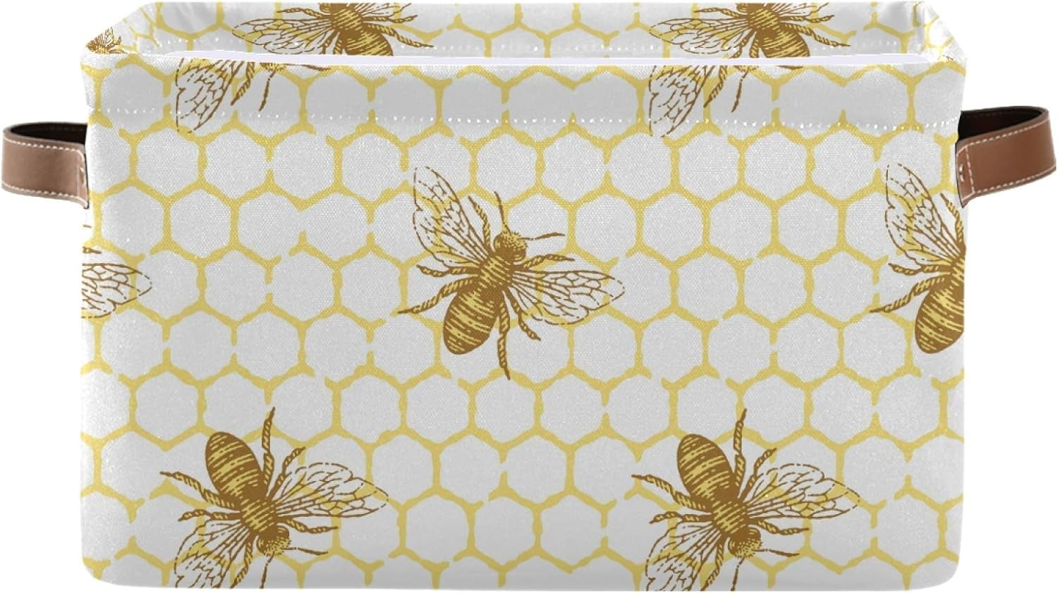 Shukong Large Foldable Storage Bin Bees And Honeycomb Fabric Storage ...