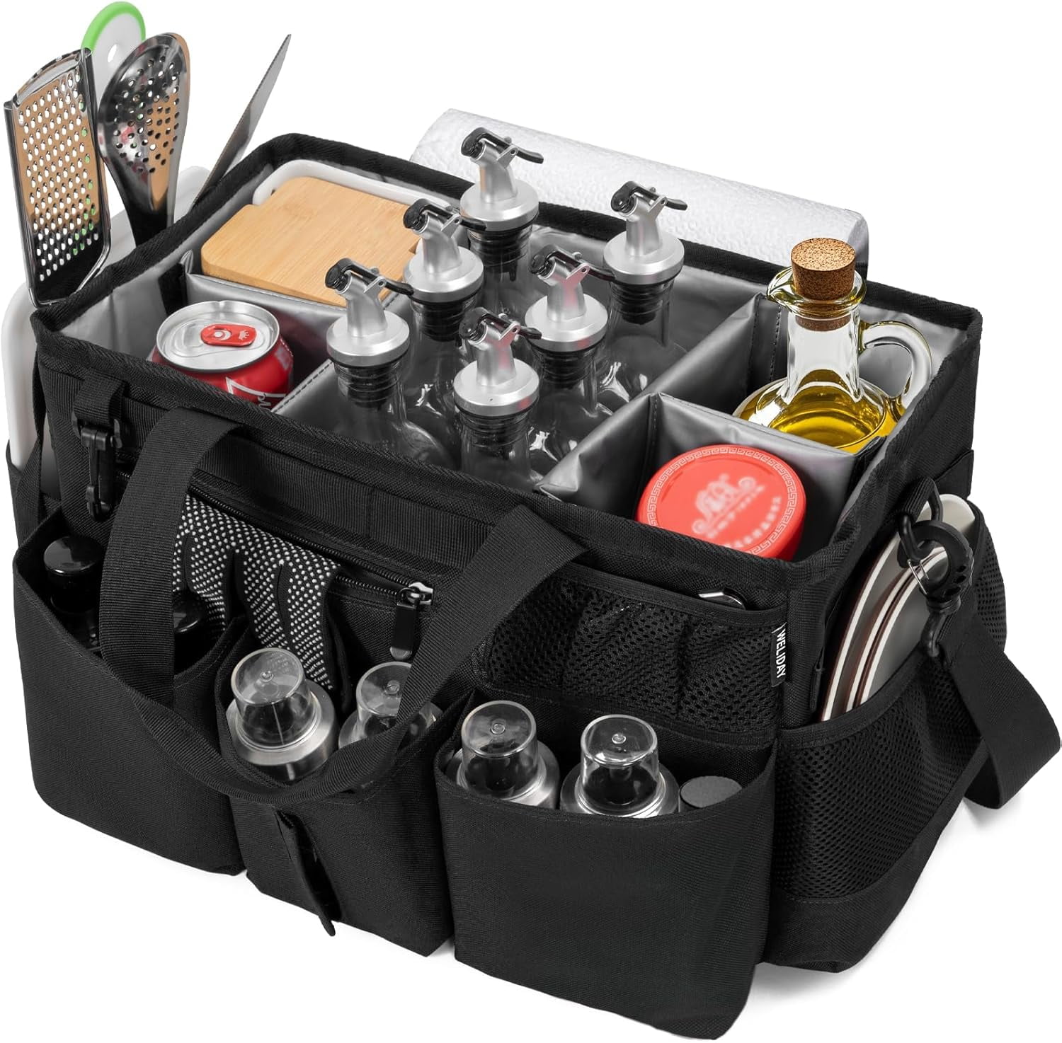 Shukong Large Grill Caddy with Paper Towel Holder, Insulated Foldable ...