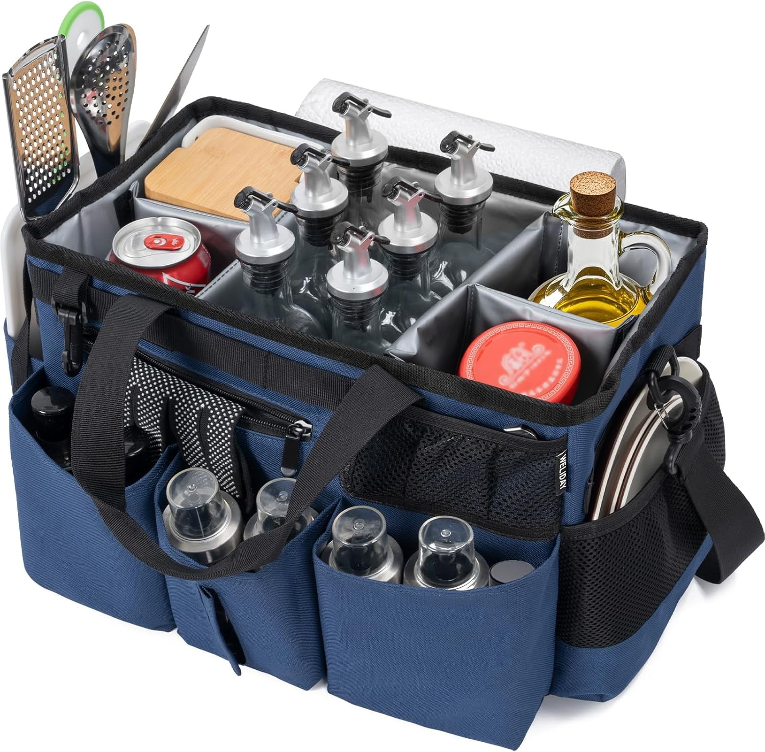 Shukong Large Grill Caddy with Paper Towel Holder, Insulated Foldable ...