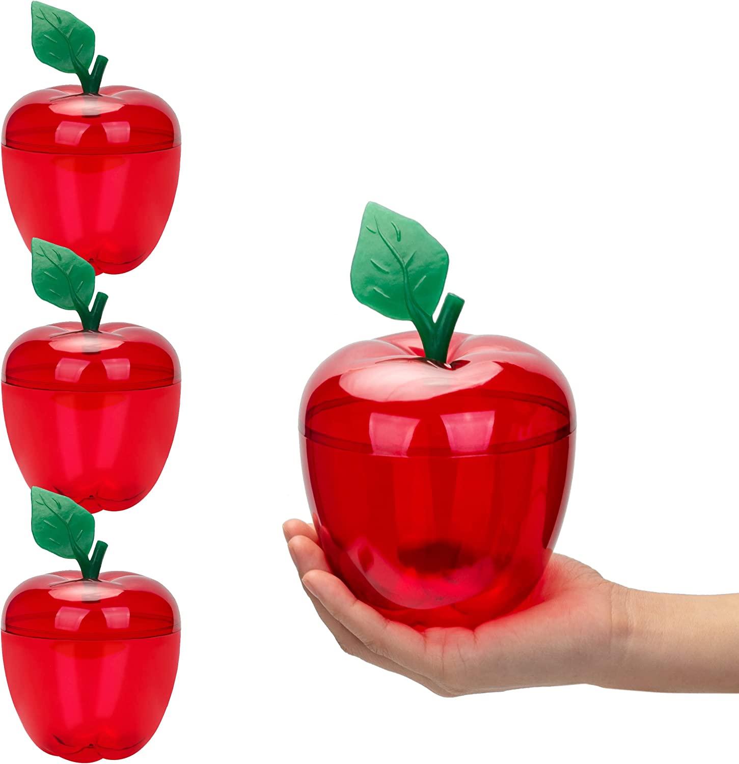 Shukong Large Red Apple Container, Apple Shaped Candy Toy Jar, Back To ...