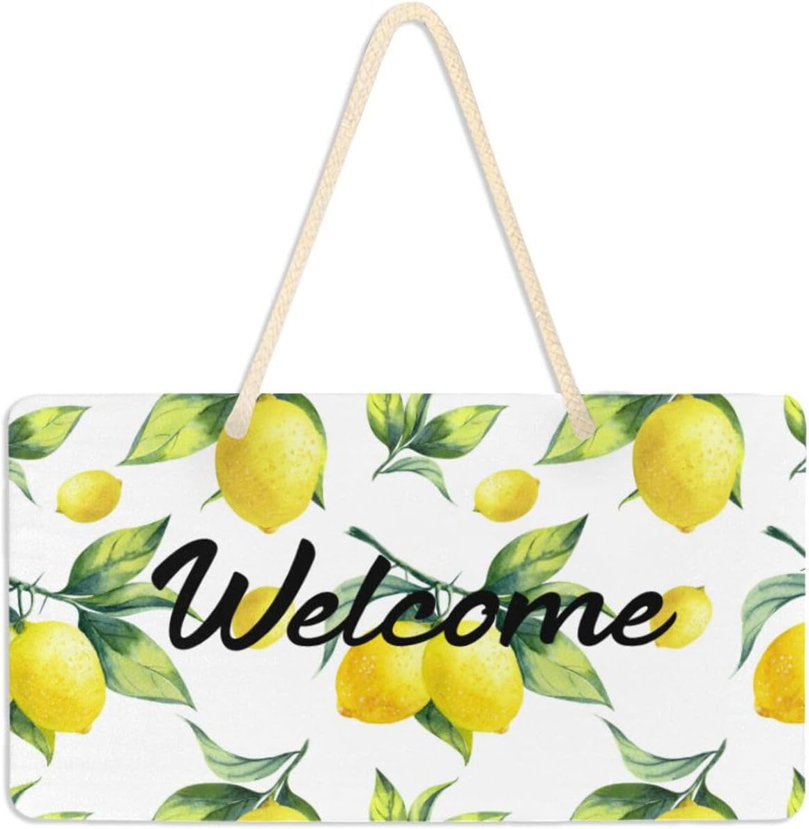 Shukong Lemon Welcome Sign Waterproof PVC Hanging Front Door Sign for ...