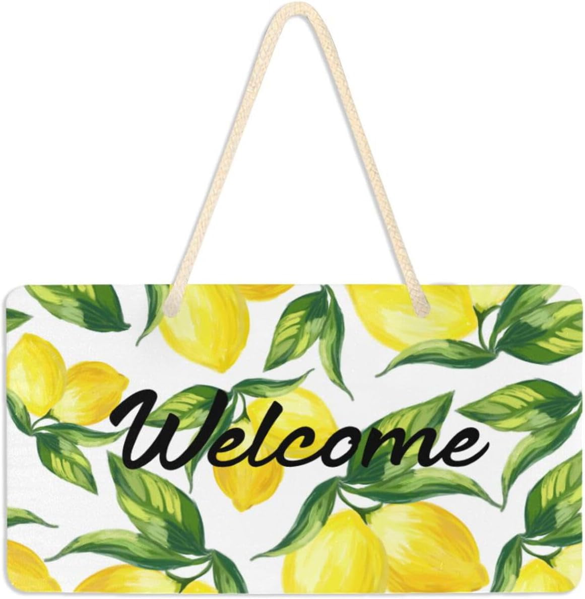 Shukong Lemon Welcome Sign Waterproof PVC Hanging Front Door Sign for ...