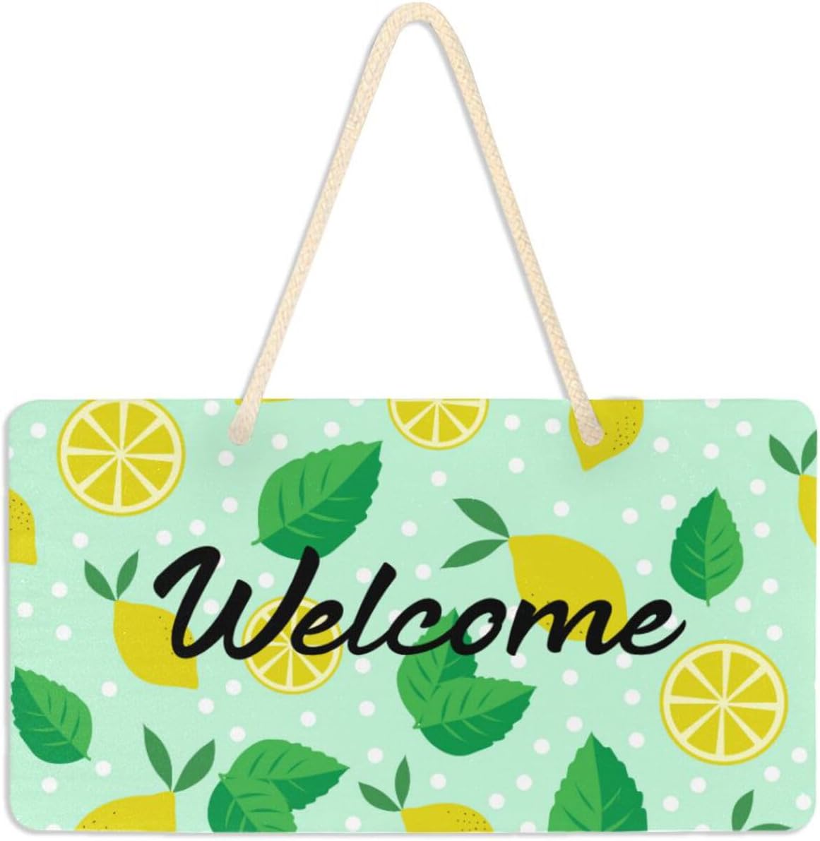 Shukong Lemon Welcome Sign Waterproof PVC Hanging Front Door Sign for ...