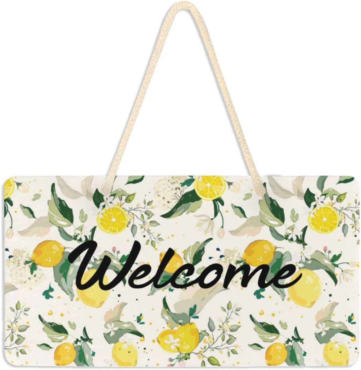 Shukong Lemon Welcome Sign Waterproof PVC Hanging Front Door Sign for ...