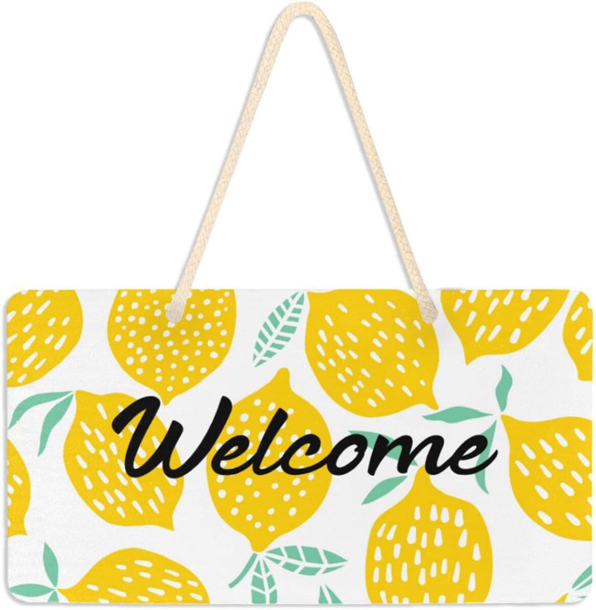 Shukong Lemon Welcome Sign Waterproof PVC Hanging Front Door Sign for ...