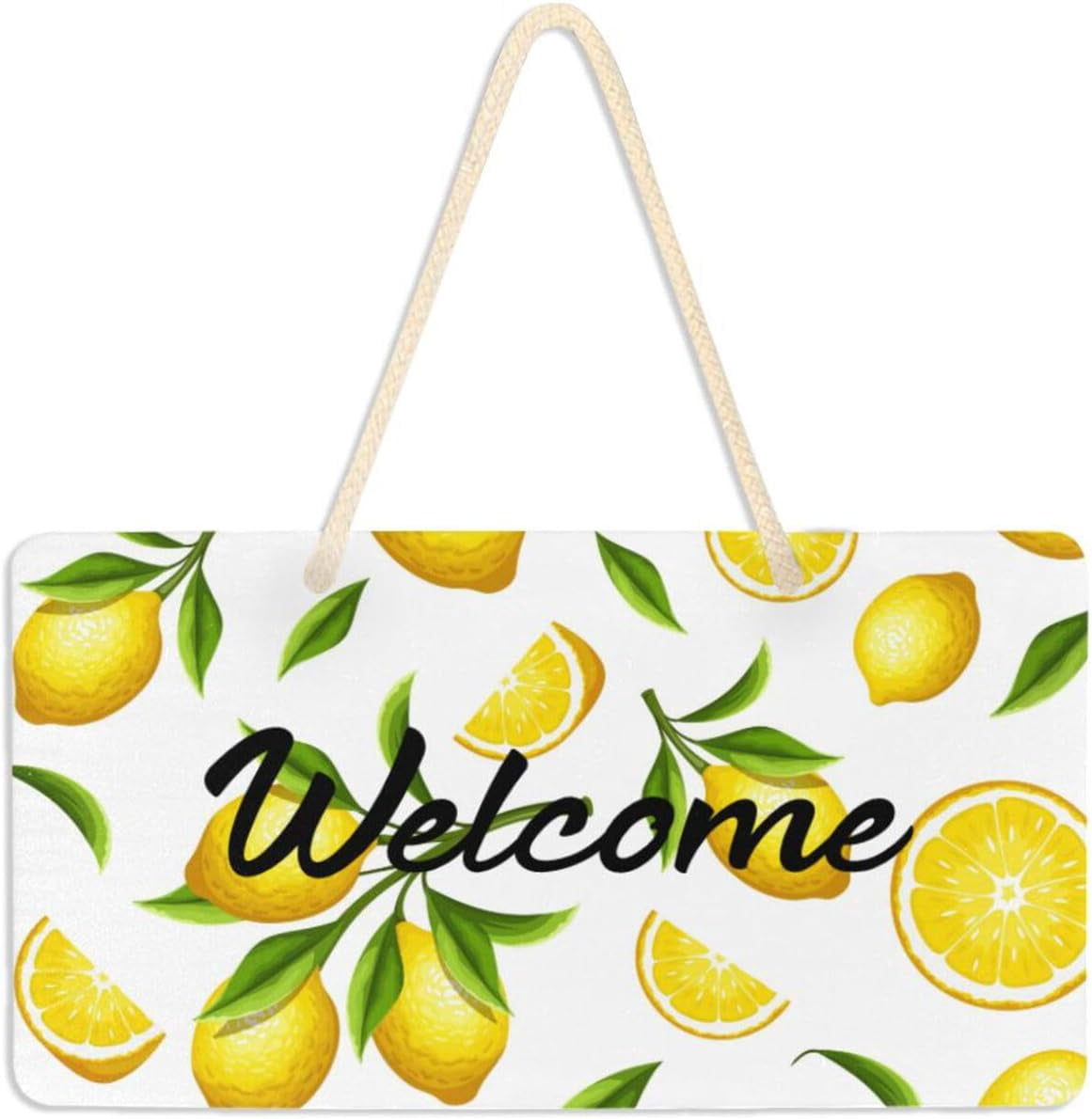Shukong Lemon Welcome Sign Waterproof PVC Hanging Front Door Sign for ...