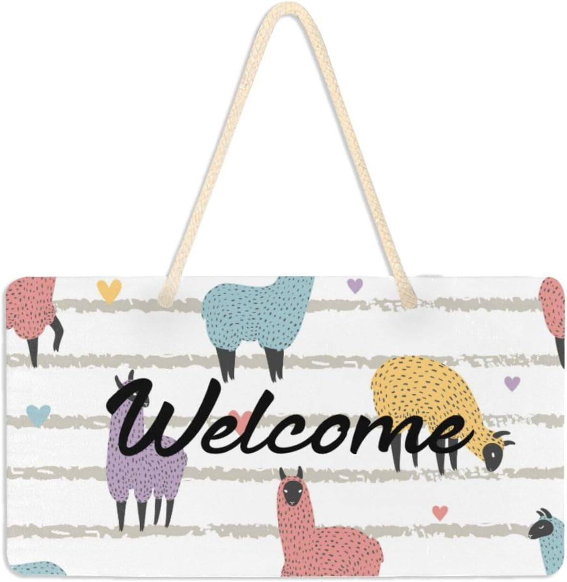 Shukong Llama Welcome Sign Waterproof PVC Hanging Front Door Sign for ...