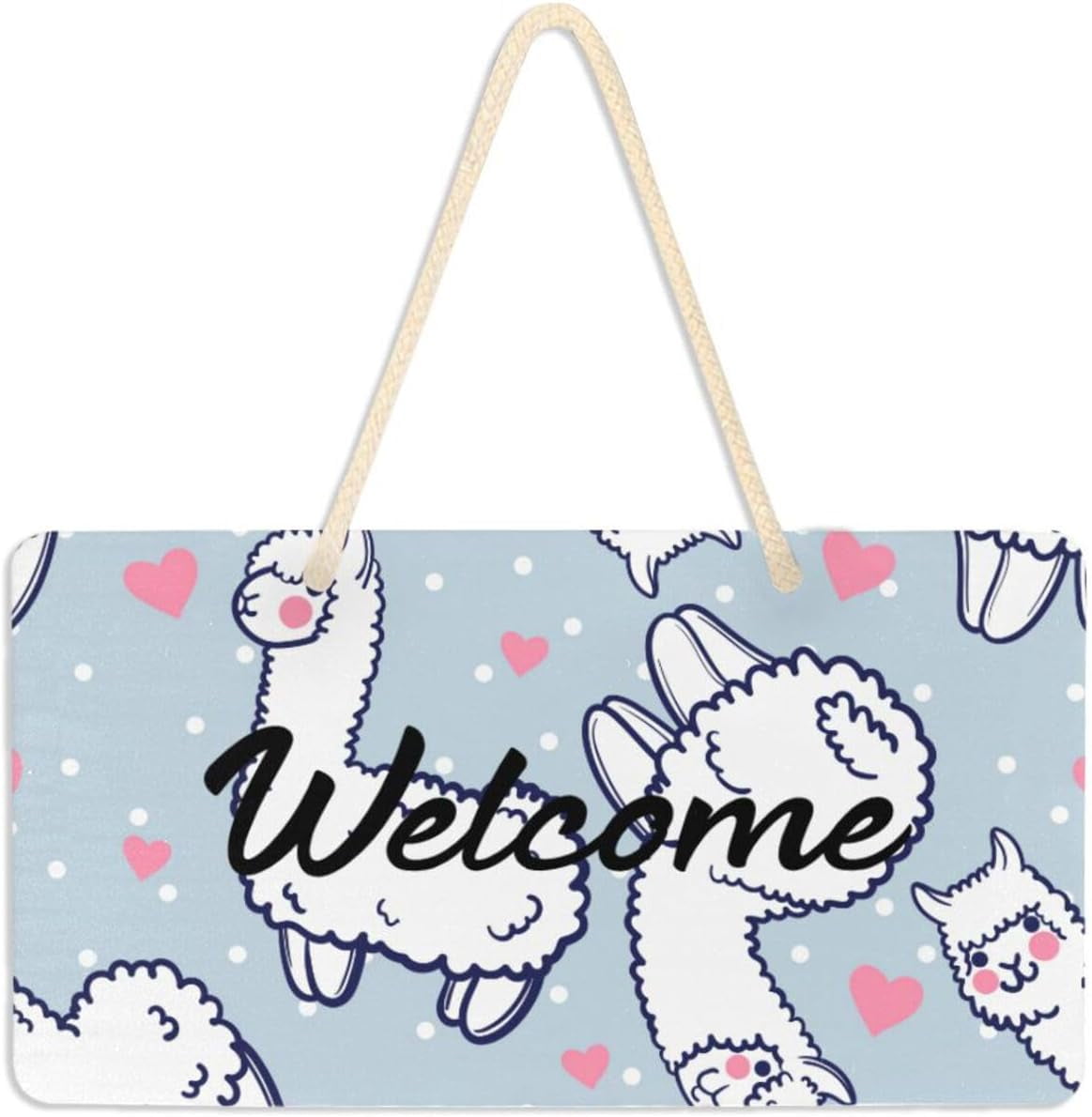 Shukong Llama Welcome Sign Waterproof PVC Hanging Front Door Sign for ...