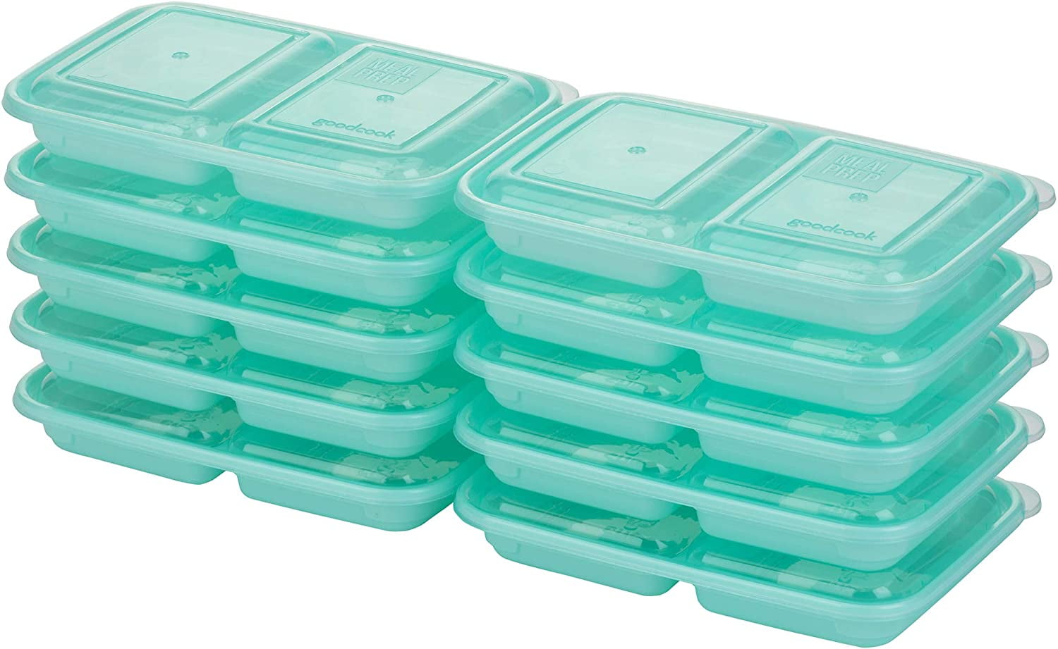 Shukong Meal Prep Rectangle Snack Containers, 10 Pack, Light Blue, BPA ...