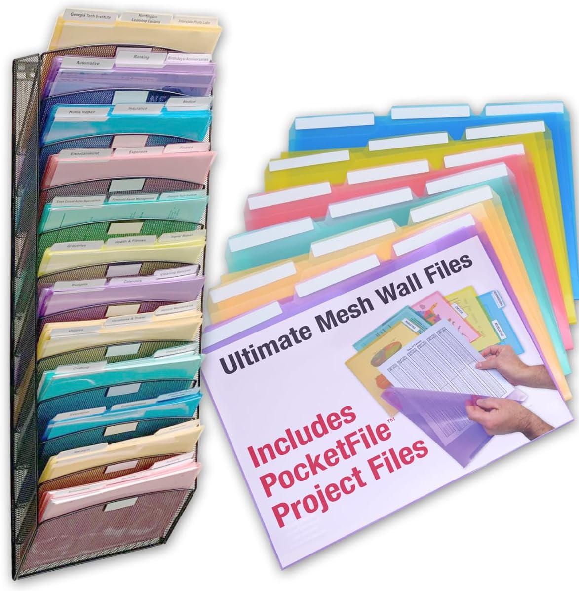 Shukong Mesh Wall File Organizer, 12 Tier Vertical Mount Hanging File ...