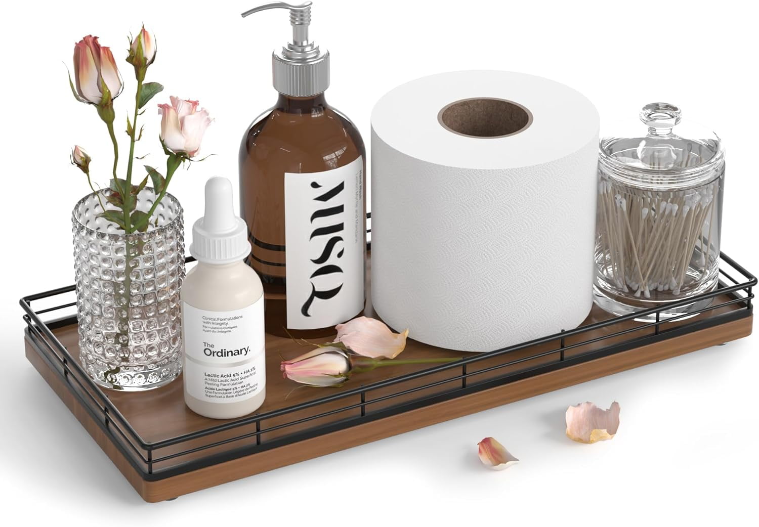 Shukong Oak Bathroom Toilet Tank Tray, 13" Wood Back of Toilet Paper ...