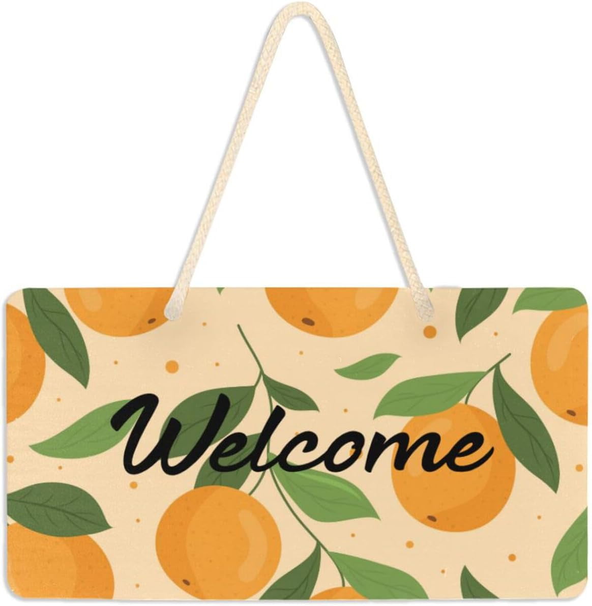Shukong Orange Welcome Sign Waterproof PVC Hanging Front Door Sign for ...
