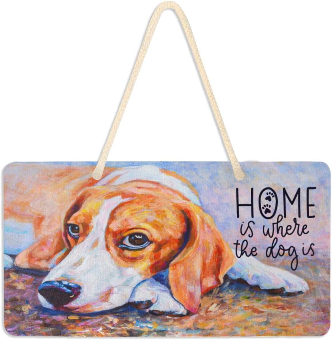 Shukong Painting Beagle Dog Door Sign For Front Door, Plaque House Sign ...