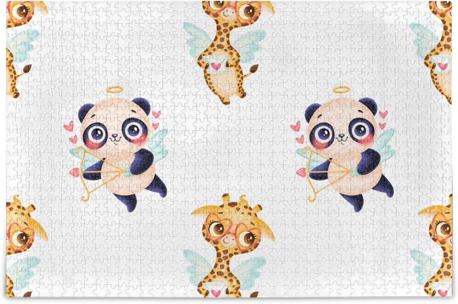 Shukong Panda Giraffe Cupids Jigsaw Puzzles 1000 Piece for Adults Large ...