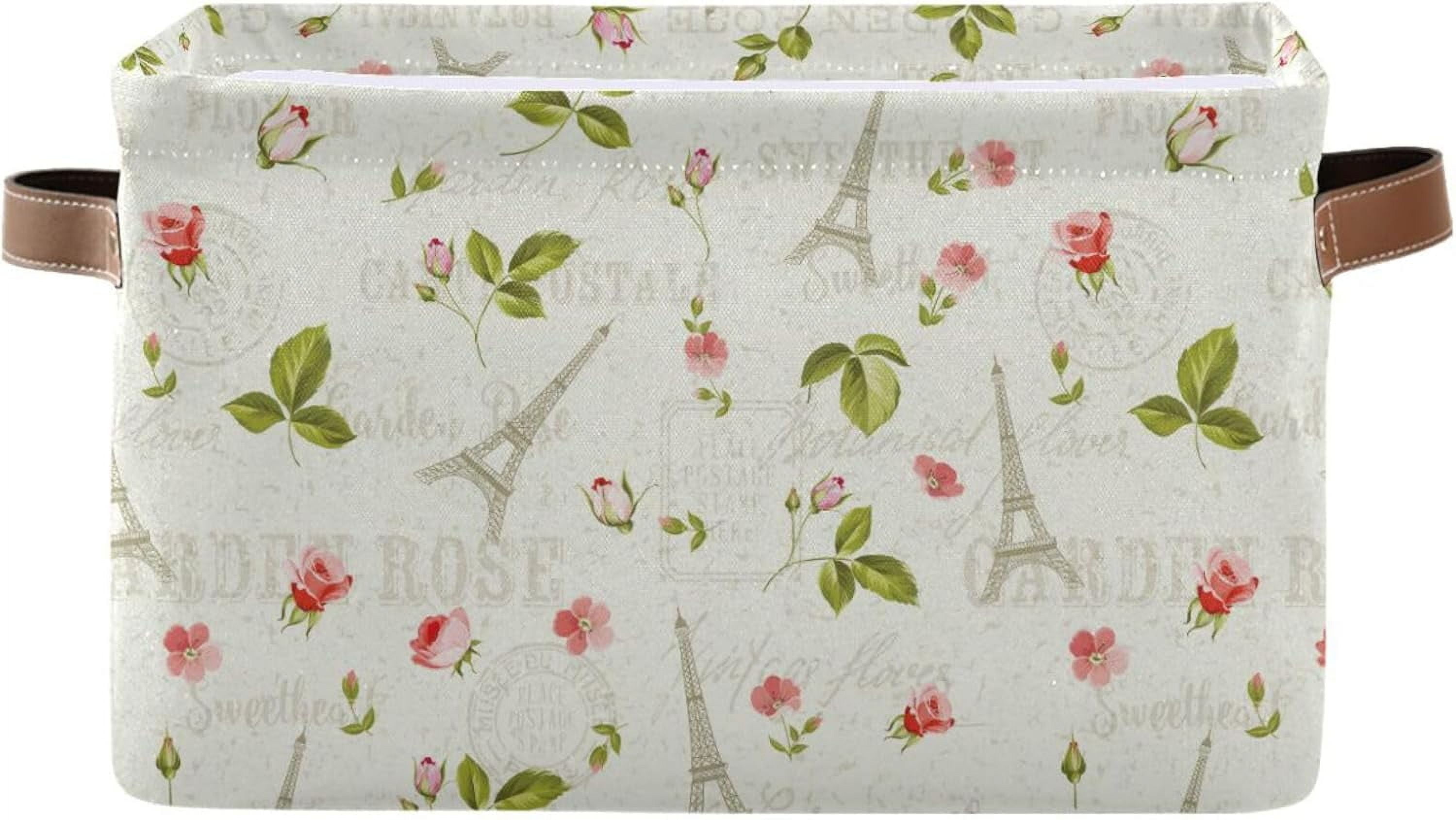 Shukong Paris Eiffel Tower Storage Basket 2 Pack, Foldable Canvas ...