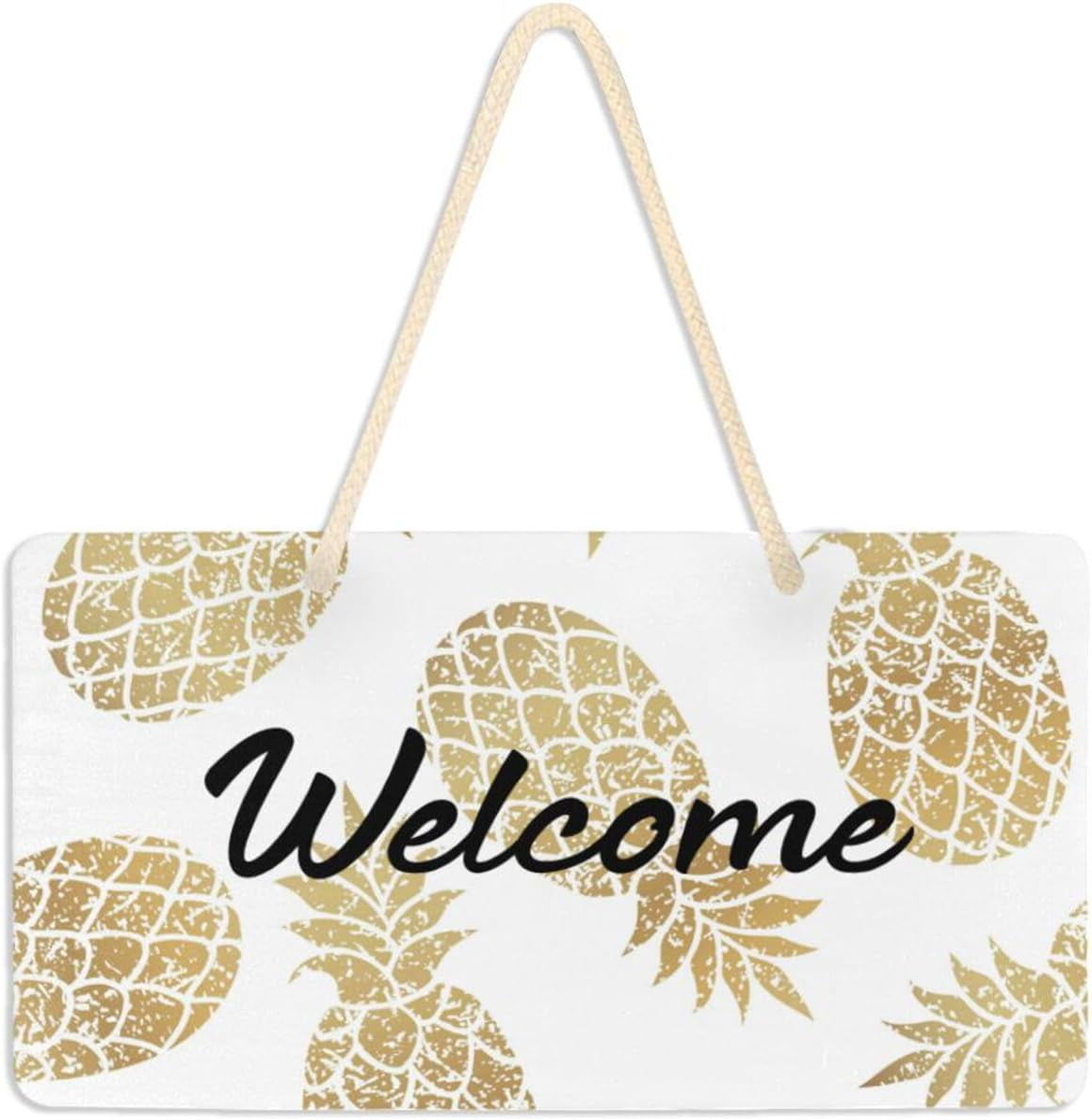 Shukong Pineapple Welcome Sign Waterproof PVC Hanging Front Door Sign ...