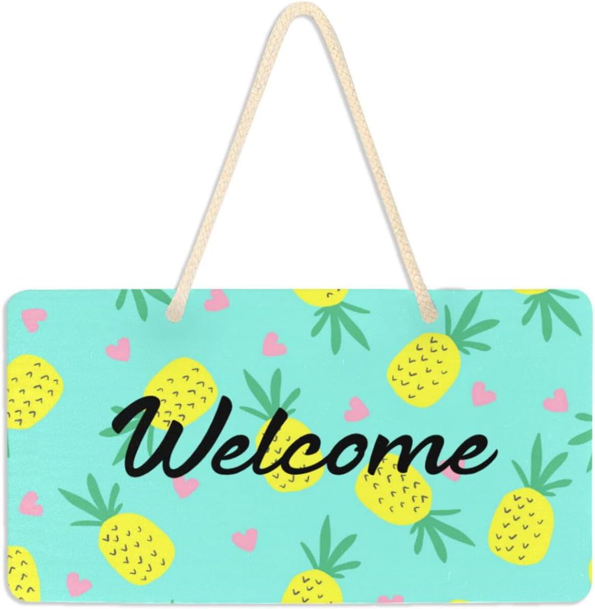 Shukong Pineapple Welcome Sign Waterproof PVC Hanging Front Door Sign ...