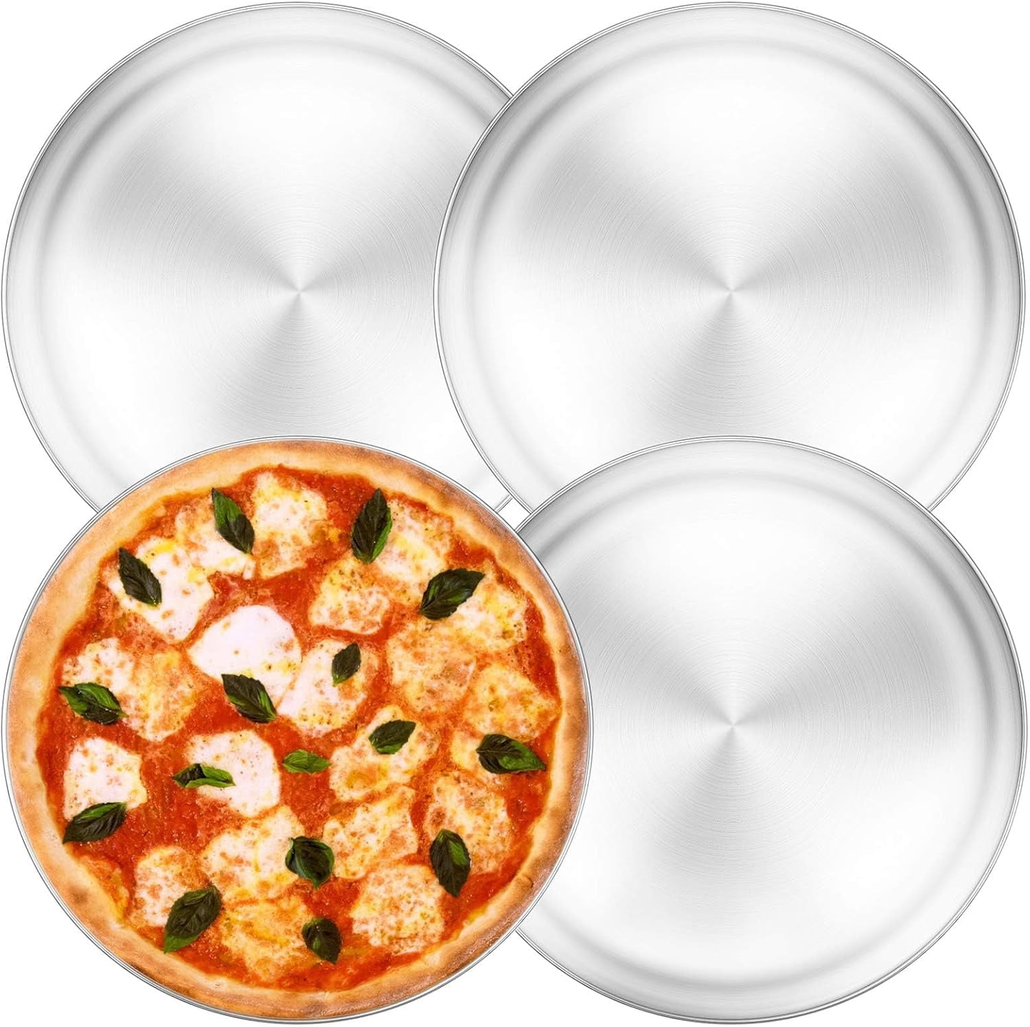 Shukong Pizza Pan, 13½ inch Stainless Steel Pizza Pan Set Large Pizza ...