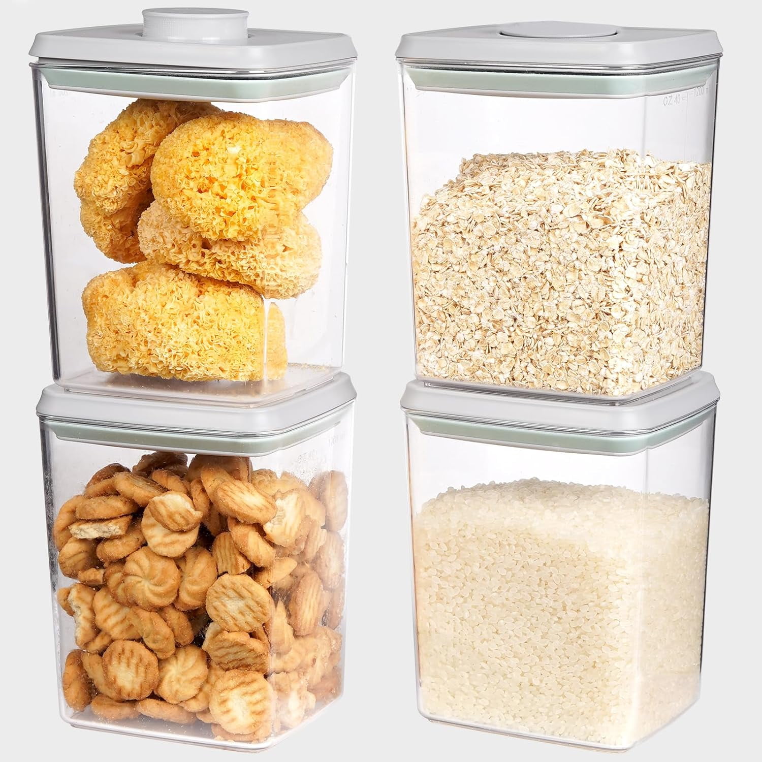 Shukong Pop Top Food Storage Containers with Lids,Kitchen Pantry ...