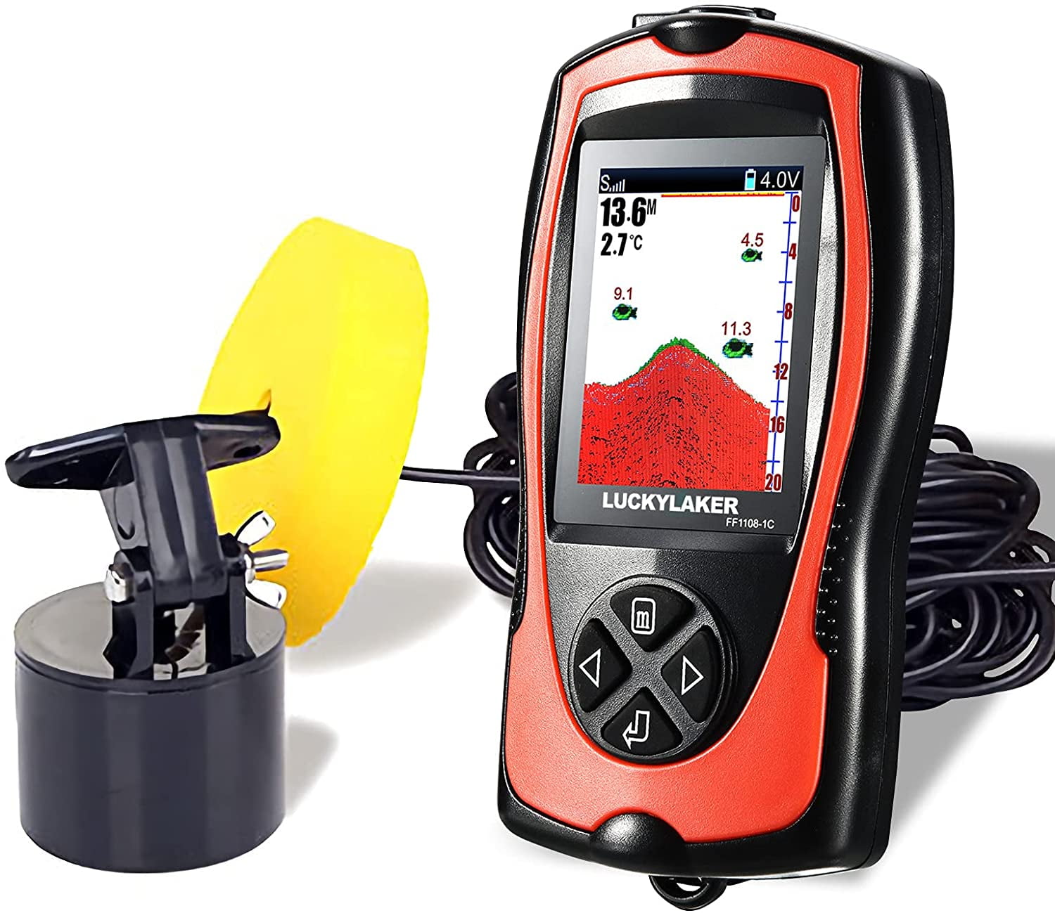 Shukong Portable Display Fish Finder Boat Handheld Transducer Fish ...