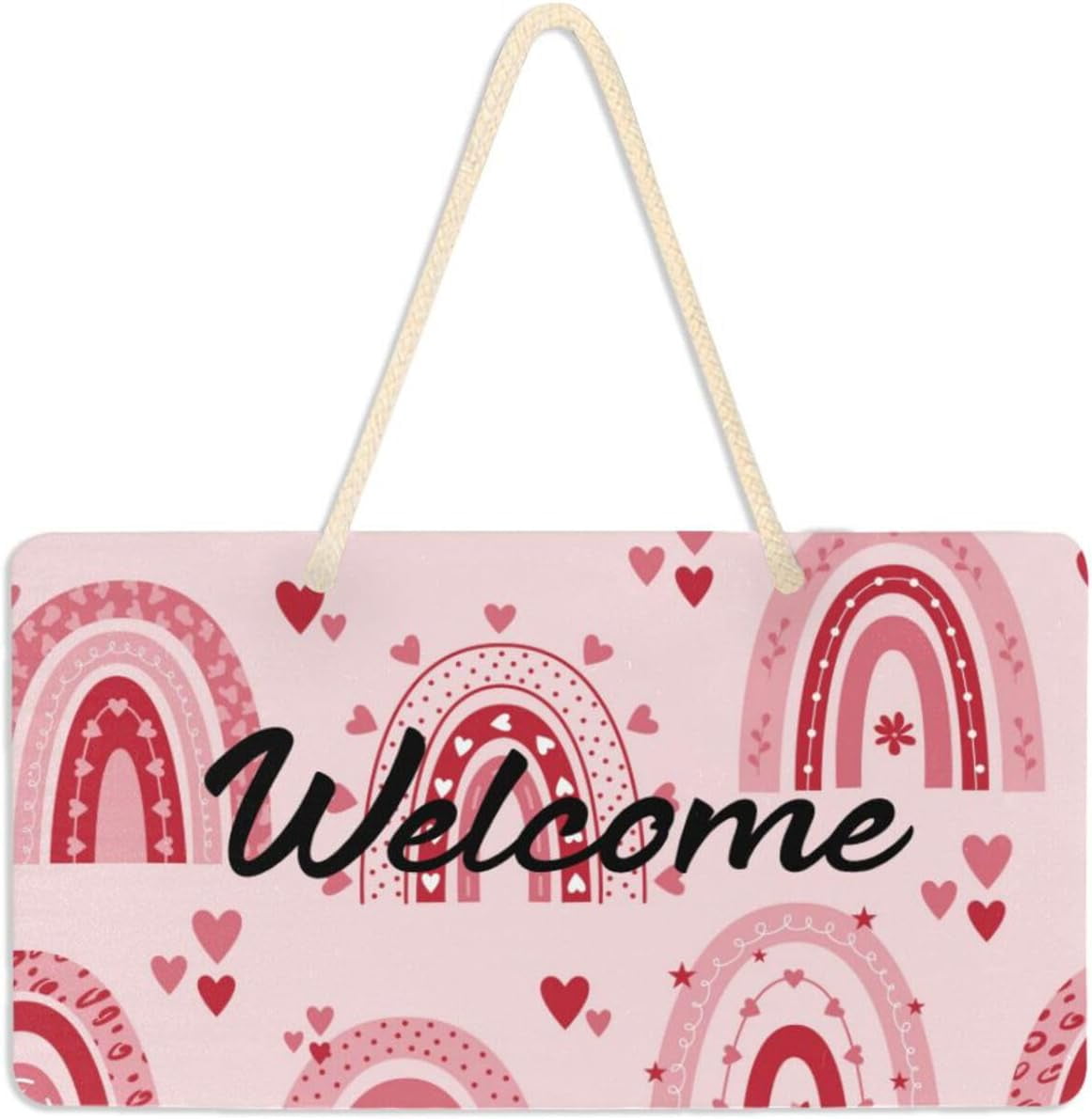 Shukong Rainbow Welcome Sign Waterproof PVC Hanging Front Door Sign for ...