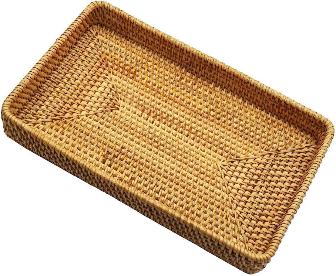 Shukong Rattan Tray Rectangle, Natural Rattan Serving Tray, Easter Gift ...