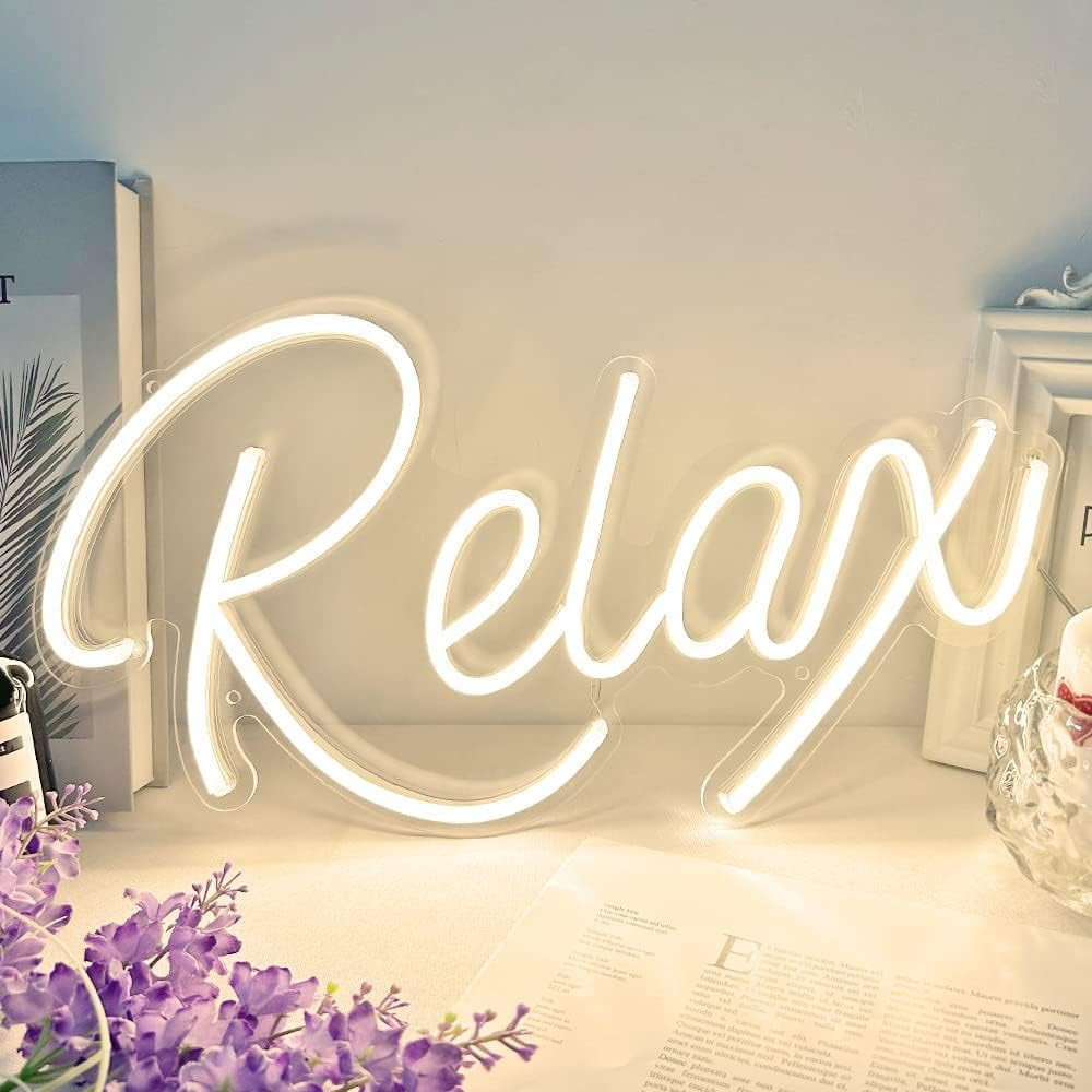 Shukong Relax Neon Sign Unique Art Ornaments w/ Dimmable Switch, 5V USB ...