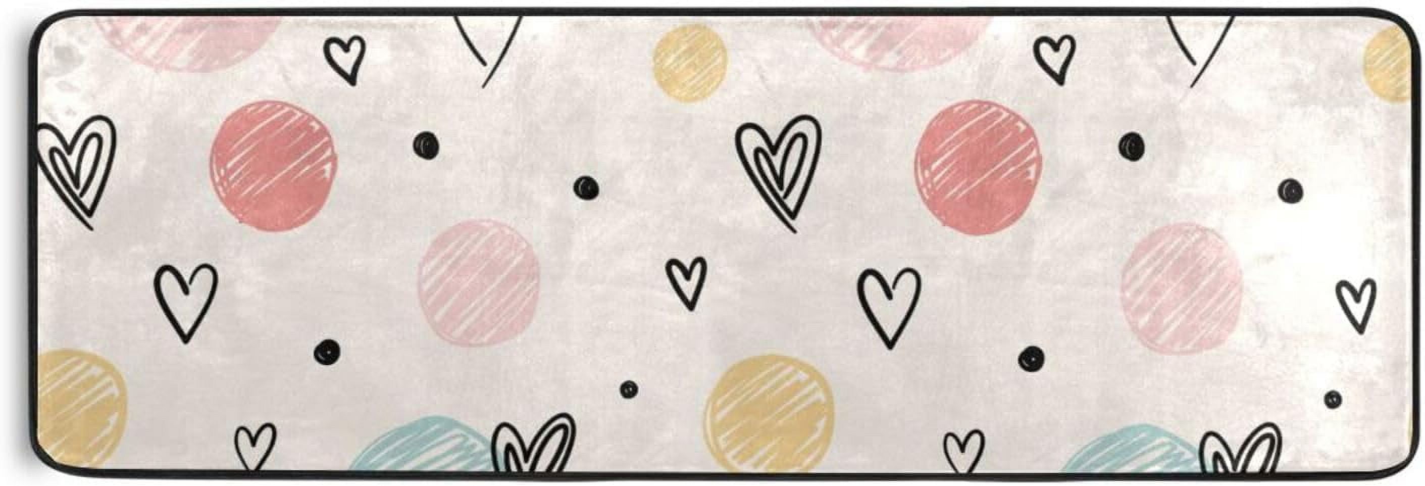 Shukong Romantic Love Light Area Rug - 2' x 6' Washable Runner Rugs ...