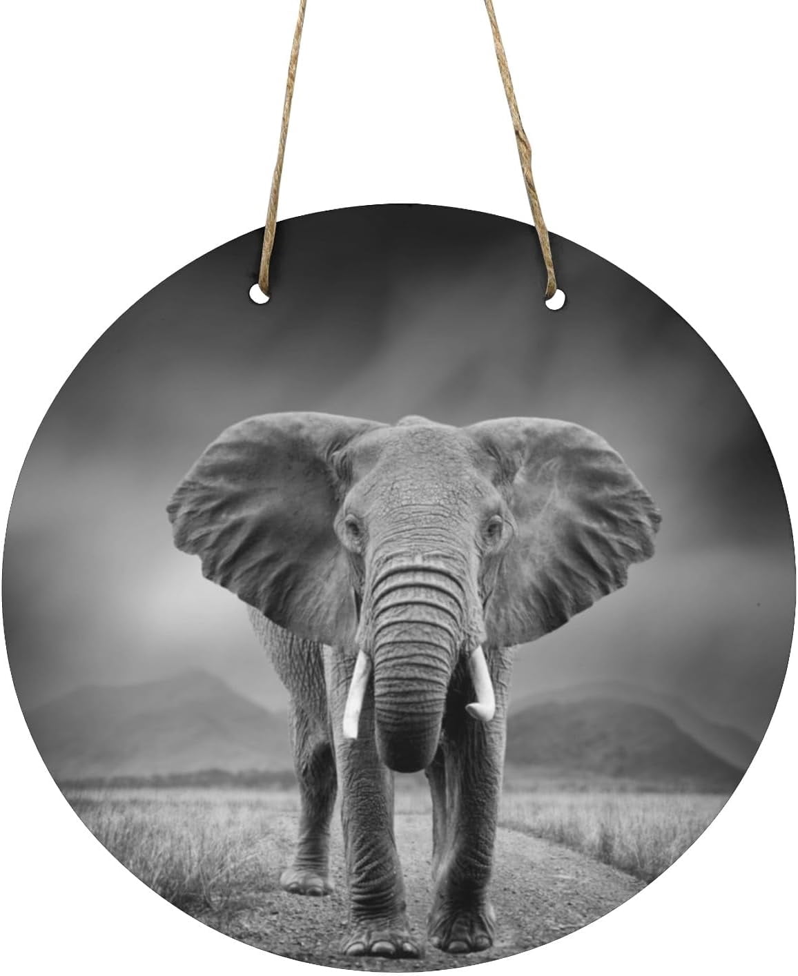 Shukong Round Door Sign 11.8 inch MDF Board Front Door Plaque Hanger ...