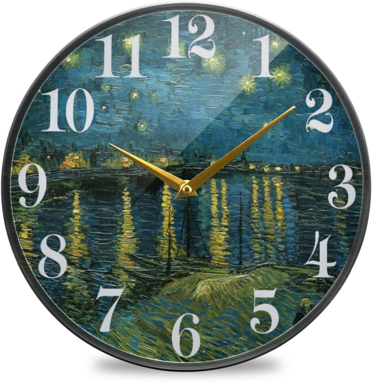 Shukong Round Wall Clock Van Gogh Starry Night Over The Rhone Silent ...