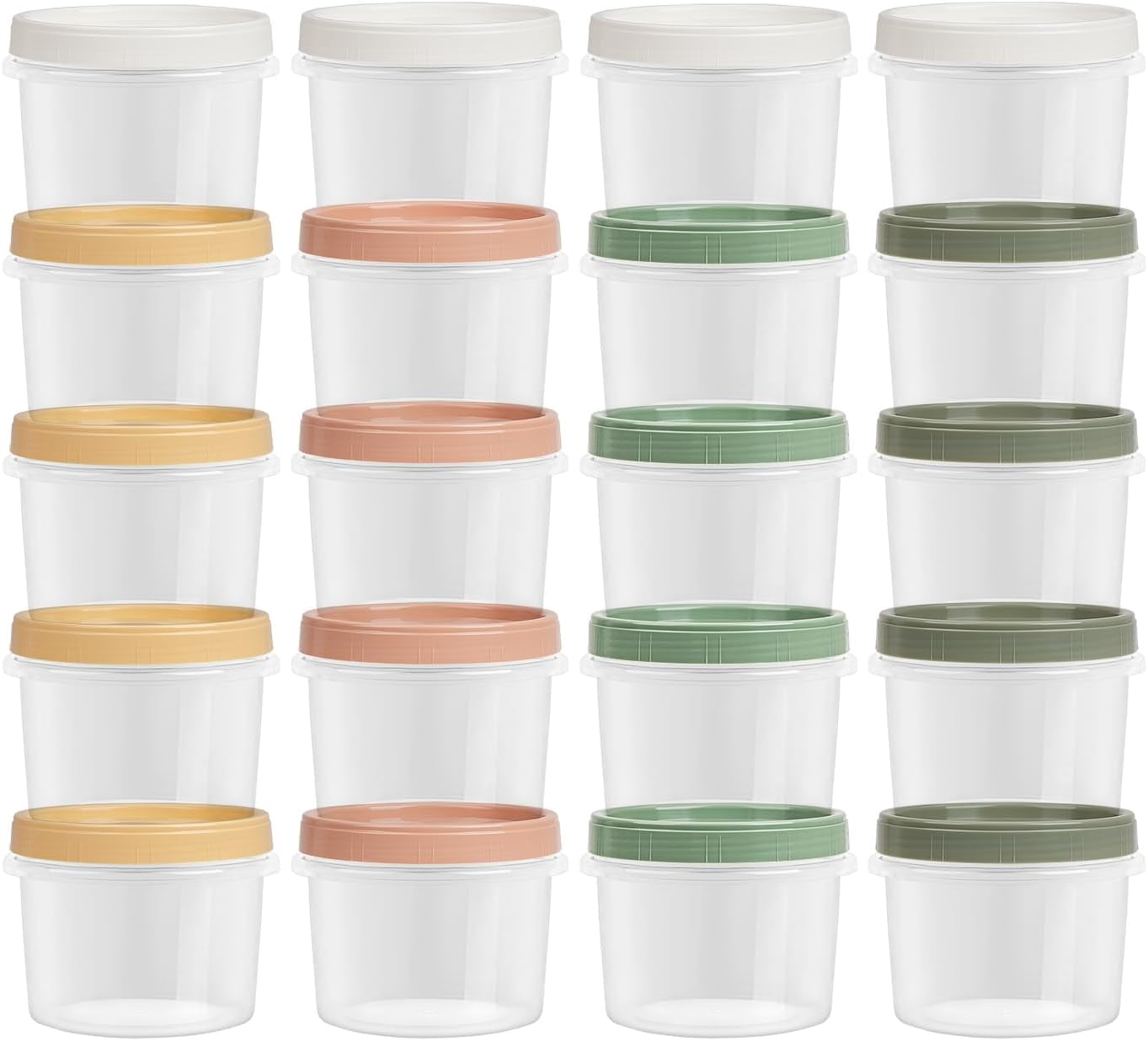 Shukong Screw Top Containers for Food 16 Oz, 20 Pack, 2 Cup Storage ...