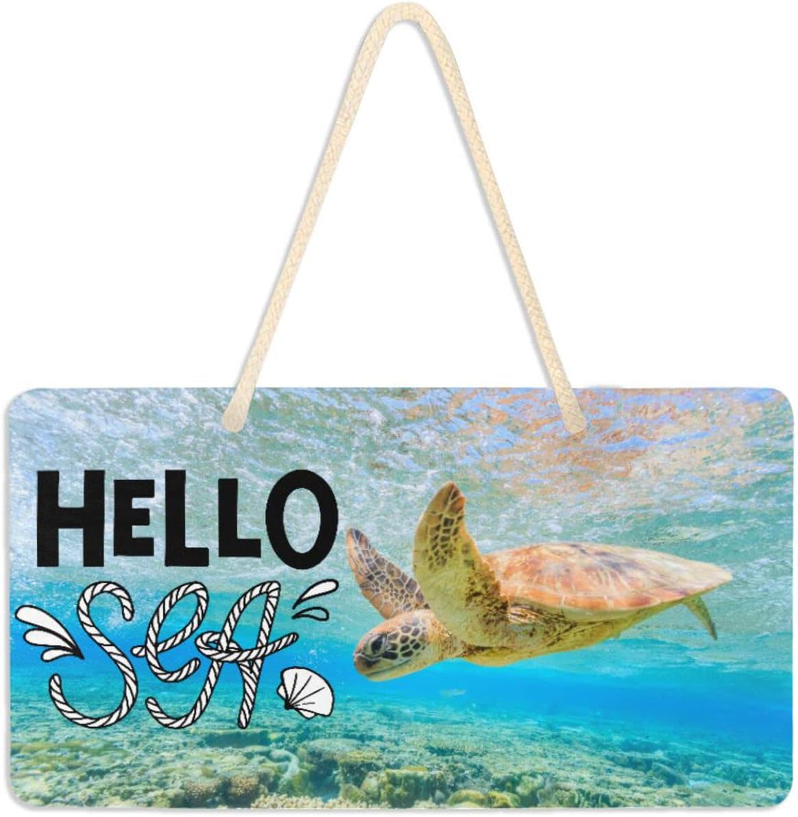 Shukong Sea Turtle Door Sign For Front Door, Plaque House Sign Wall ...