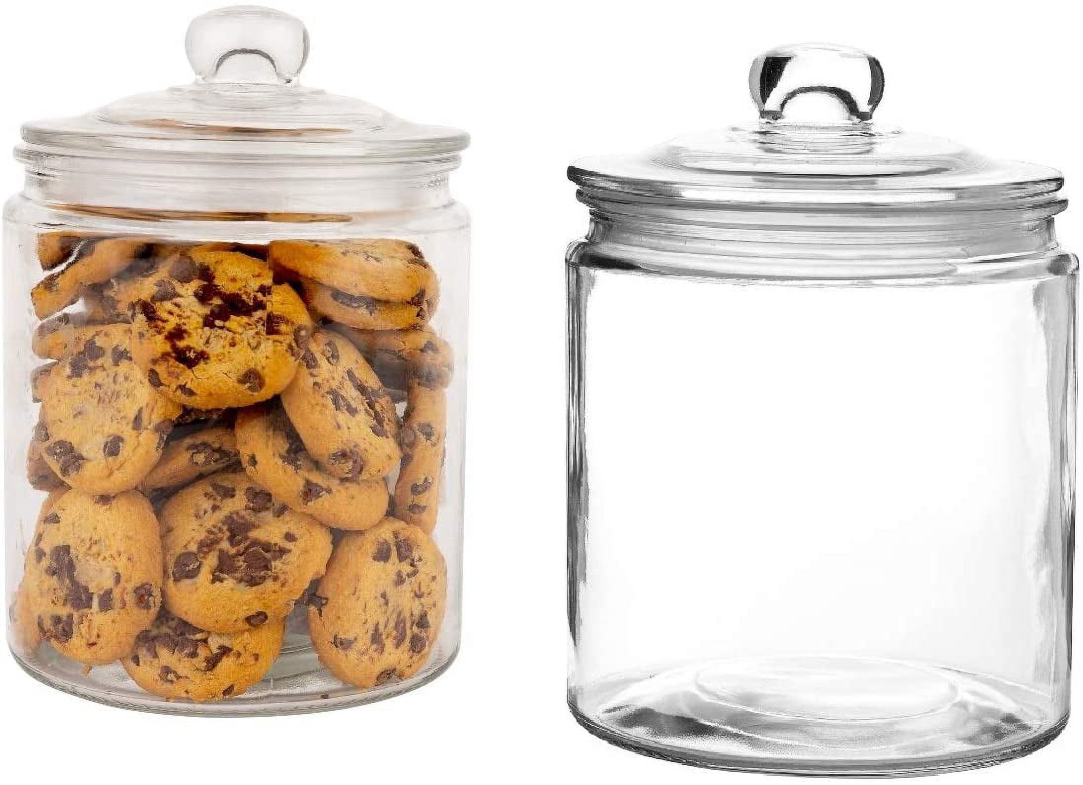 Shukong Set of 2 Glass Jar with Lid (2 Liter) | Airtight Glass Storage ...