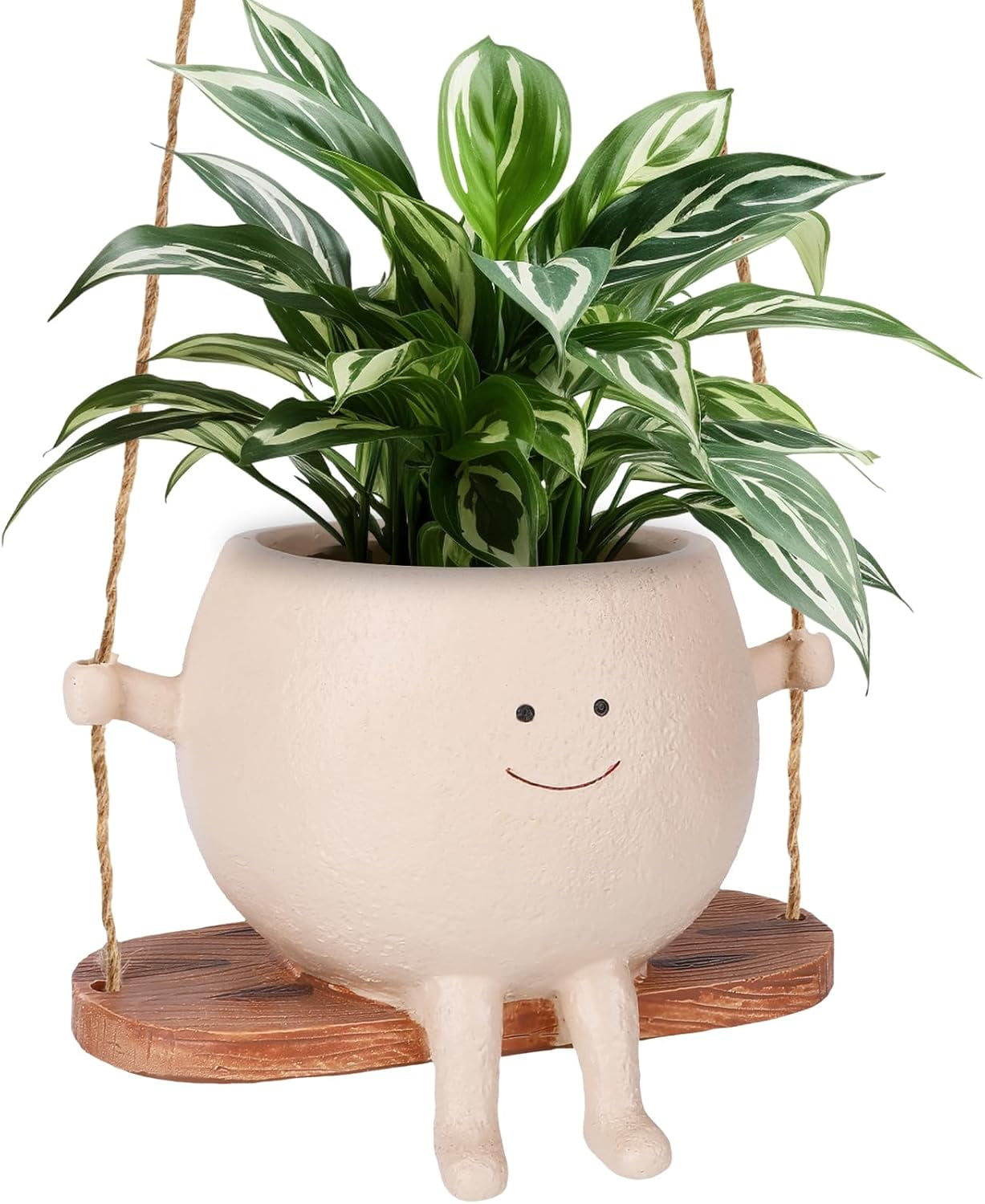 Shukong Smiley Face Flower Pot, Swinging Smiley Face Hanging Planter ...