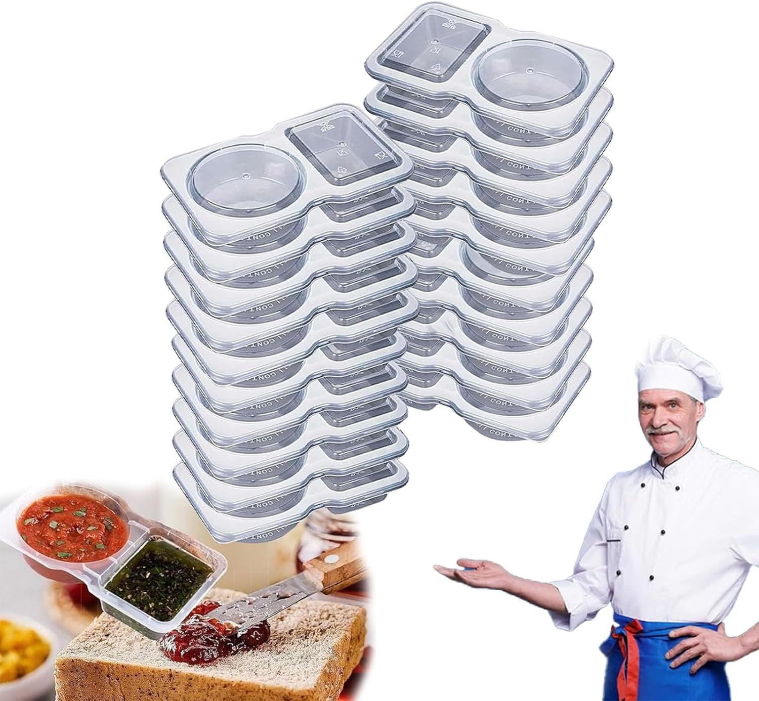 Shukong Snack Container, Double Compartment Condiment, Snack Box ...