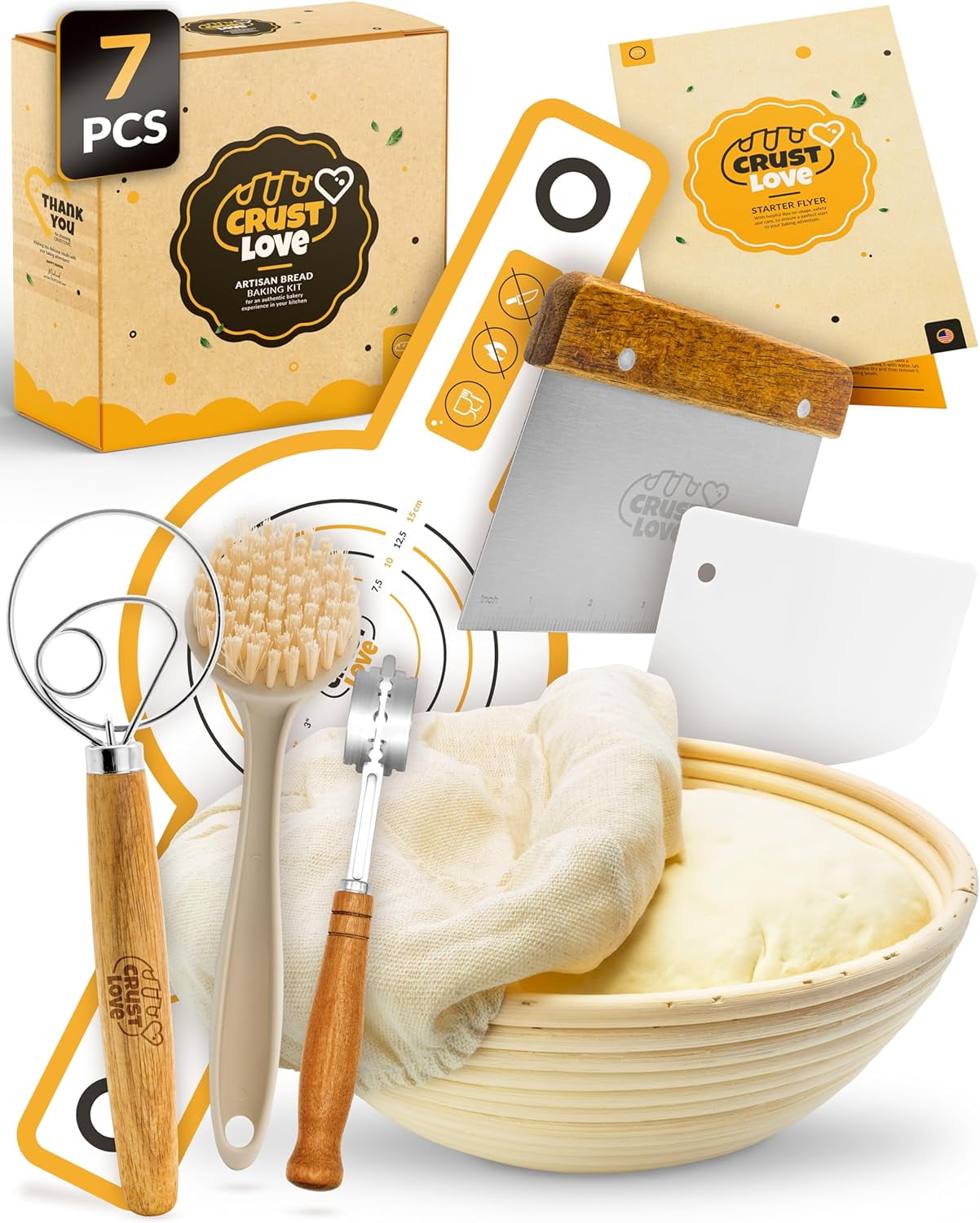 Shukong Sourdough Kit inkl. 7 different Bread Making Tools like a 9 ...