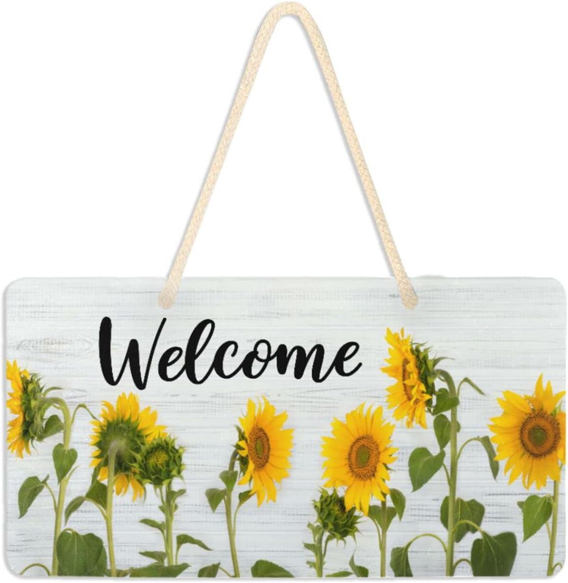 Shukong Sunflowers on White Wooden Door Sign for Front Door, Plaque ...