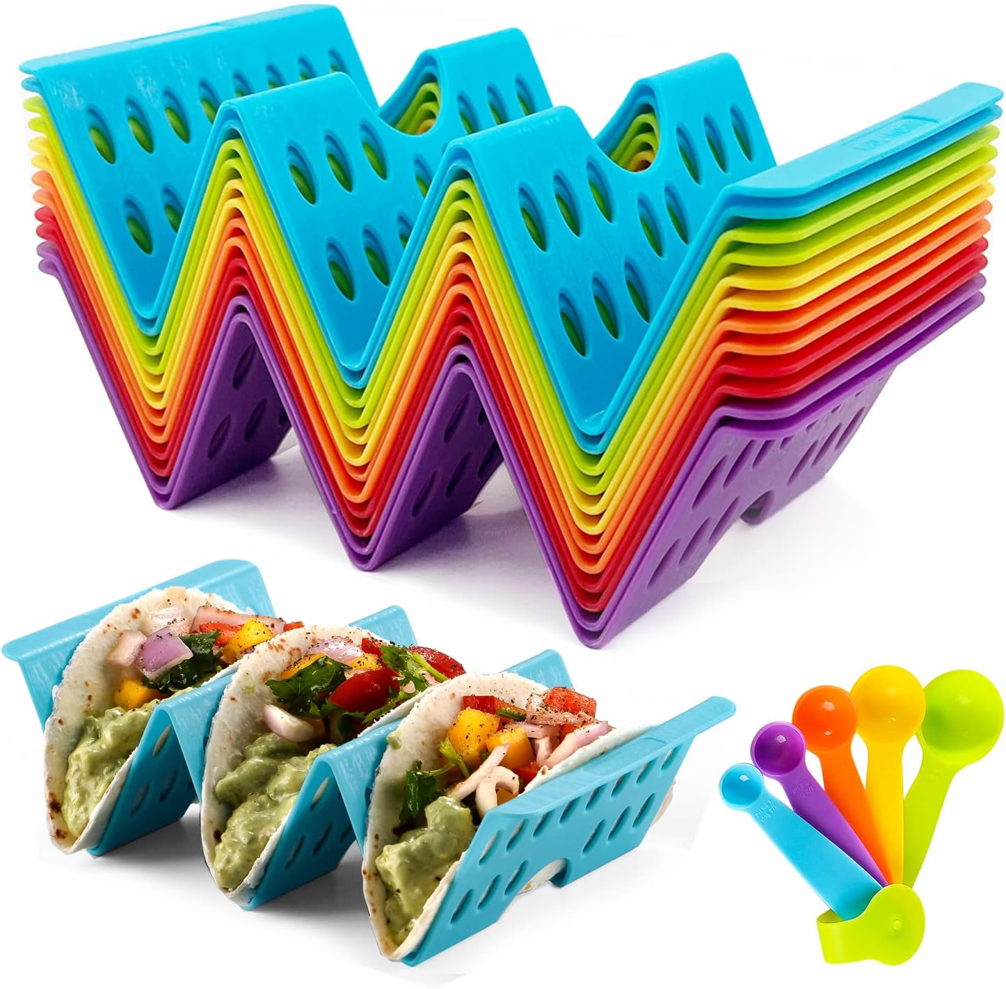 Shukong Taco Holders Set of 12, Taco Bar Serving Set for a Party, Large ...