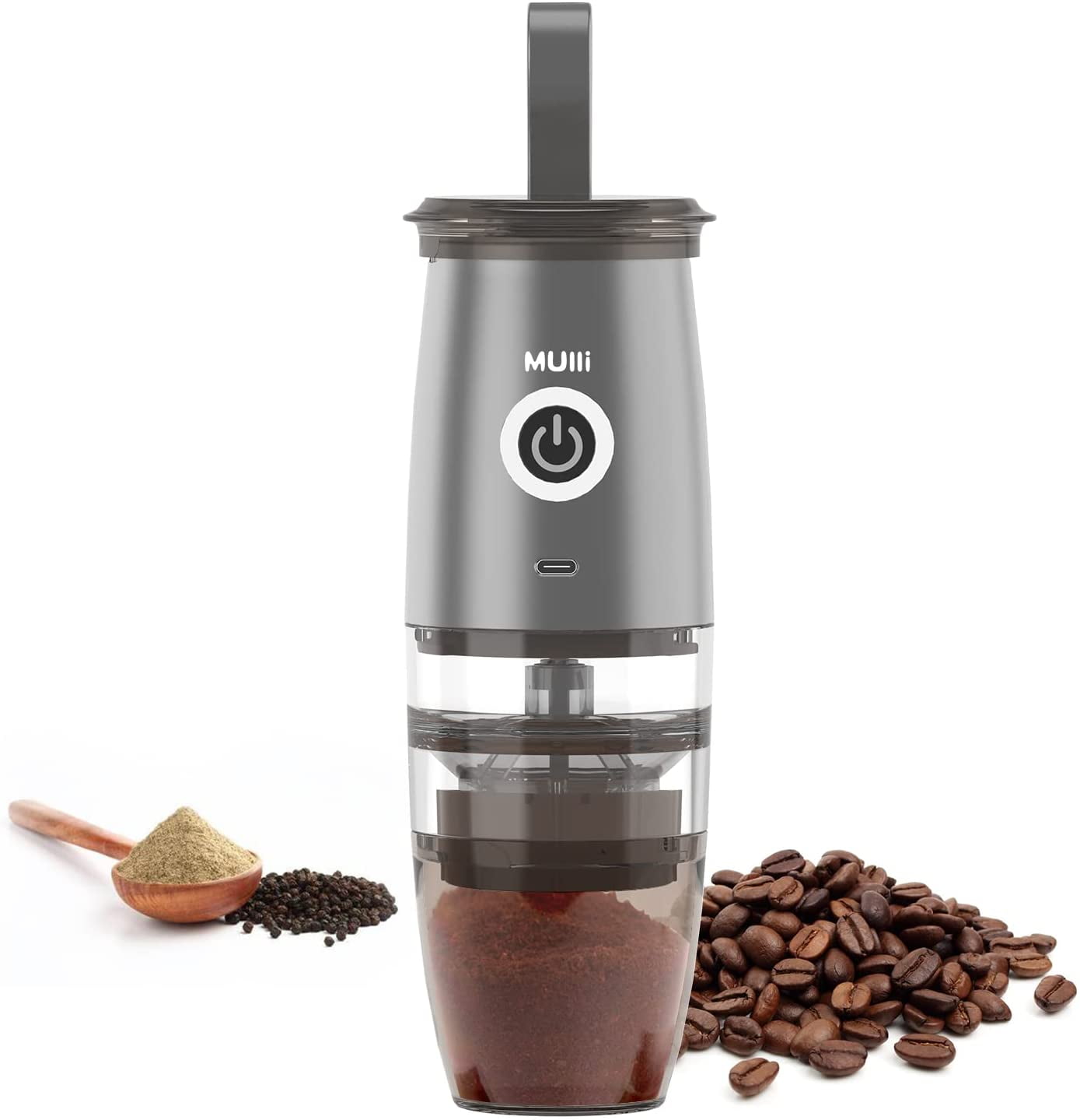 Shukong Upgrade Portable Burr Coffee Grinder,Electric Cafe bean Grind ...