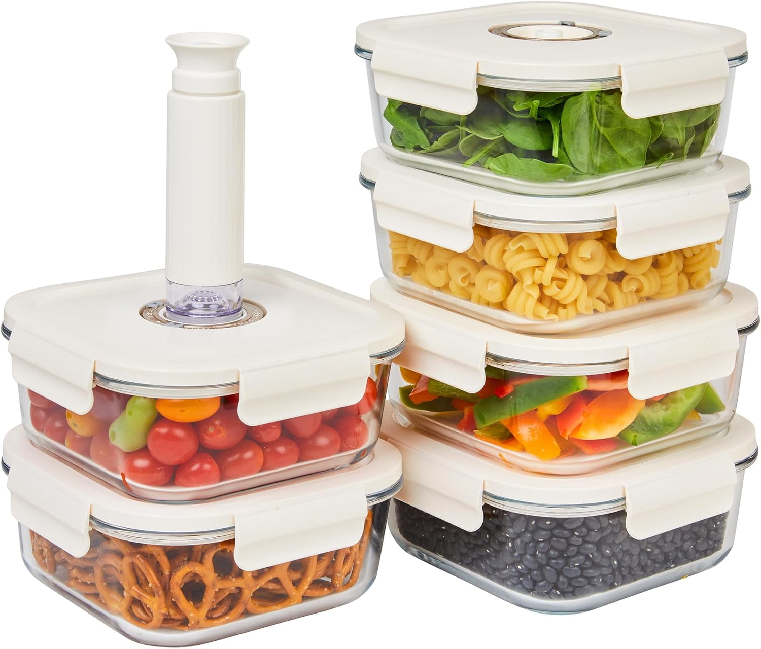 Shukong Vacuum Food Storage Containers, Set of 4 Compartment Containers ...